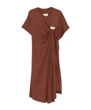 MAISON MARGIELA Logo-patch Midi Dress - Brown