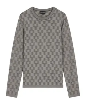 Emporio Armani Signature Capsule Pattern-knit Virgin Wool Jumper