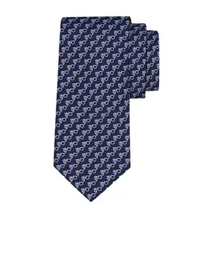 FERRAGAMO Printed Neck Tie - Navy