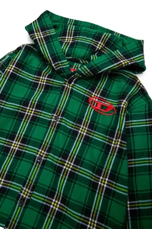 DIESEL® Check-pattern Hooded Shirt