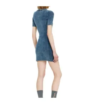 DIESEL® Short Dress In Indigo Boucle Knit