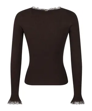 TWINSET Form-fitting Lace Knit Top