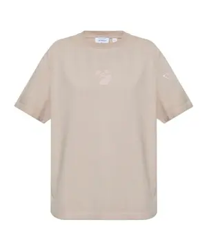 Off-White Off-White Short-Sleeved T-Shirt With Ribbed Crew Neck No