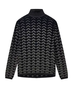 Emporio Armani Two-tone Chevron Pattern Turtleneck Knitted Jumper