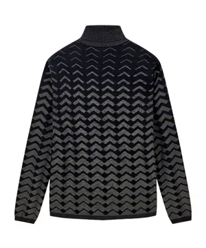 Emporio Armani Two-tone Chevron Pattern Turtleneck Knitted Jumper