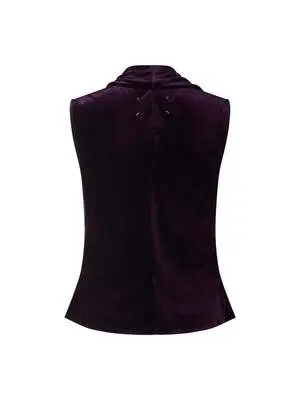 MAISON MARGIELA Sleeveless Velvet Draped Top - No