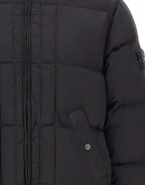 Stone Island Padded Hooded Zip-up Jacket - Black