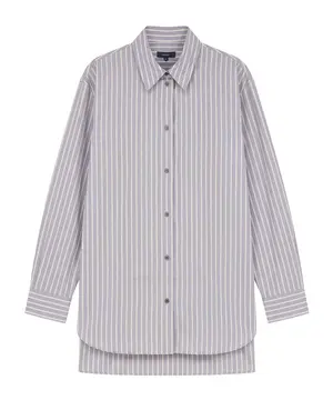 Soeur Striped Long-sleeve Shirt - Gray