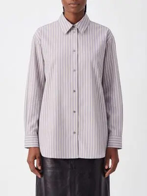 Soeur Striped Shirt With Curved Hem