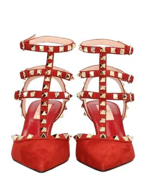 Valentino Garavani Rockstud Pointed Toe Ankle Strap Pumps