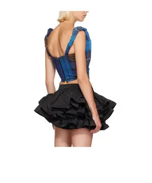 VIVIENNE WESTWOOD Draped Check Top - Blue
