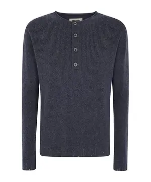 UMA WANG Henley' Shirt Top - Dark Grey
