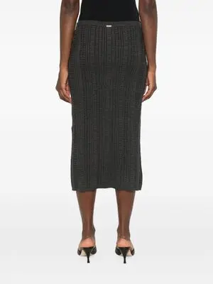 TWINSET Cable-knit Button-front Midi Skirt