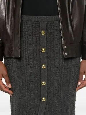 TWINSET Cable-knit Button-front Midi Skirt