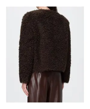 TWINSET Bouclé-knit V-neck Jacket With Front Button Closure