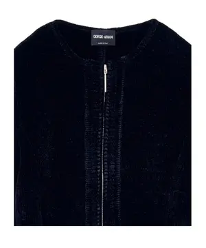 Giorgio Armani Chenille-effect Zip-up Jacket - Black