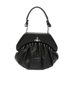 VIVIENNE WESTWOOD Orb-plaque Ruched Tote Bag - Black