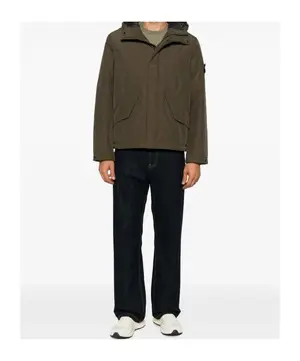 Stone Island Hooded Logo-patch Jacket