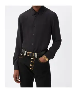 Versace Jacquard Silk Crêpe Satin Silk Shirt