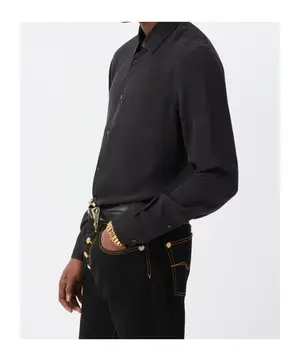 Versace Jacquard Silk Crêpe Satin Silk Shirt