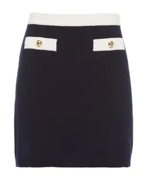 Miu Miu Cashmere Mini Skirt With Contrasting Pockets