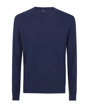 Etro Crew Neck Knitted Pullover - Blue