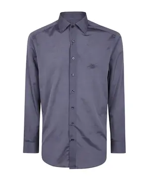 Etro Logo-embroidered Shirt - Light Grey