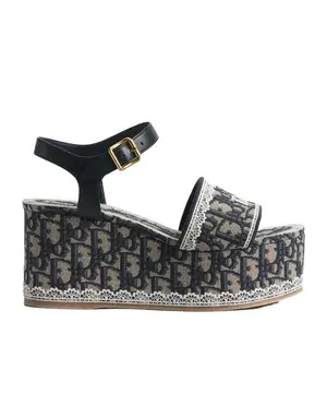 Dior Dentelle Wedge Sandal - Blue