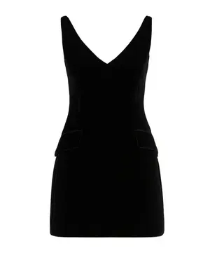 Sportmax Short Sleeveless Velvet Dress - Black