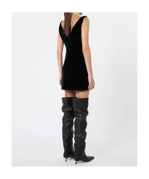 Sportmax Short Sleeveless Velvet Dress