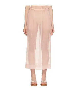 Simone Rocha Waist-cinching Midi Skirt - Pink