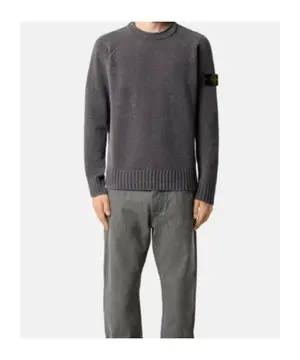 Stone Island Compass Badge Crewneck Jumper - Gray Blend