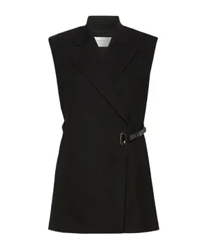 Sportmax Sleeveless Stretch Viscose Blazer - Black