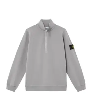 Stone Island Regular-fit Half-zip Sweatshirt With Ribbed Inserts