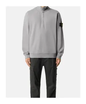 Stone Island Regular-fit Half-zip Sweatshirt With Ribbed Inserts