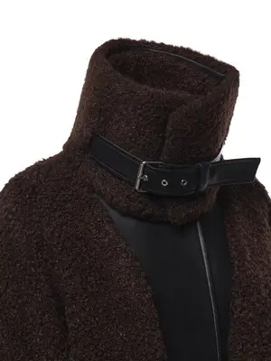 Sportmax Faux-shearling Buckled-collar Jacket