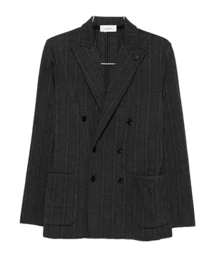 LARDINI Striped Blazer - Black