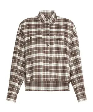 Max Mara Checked Flannel Shirt - Brown