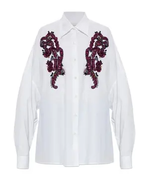 Dries Van Noten Embroidered Cocoon Shirt - White