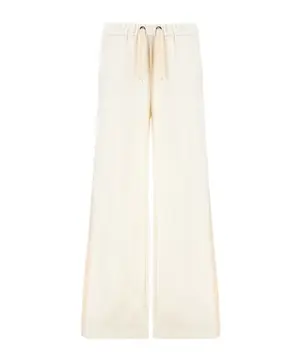 Herno Resort Trousers In Cashmere-feel Flannel - Ivory