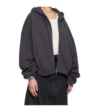 LU'U DAN Washed Zip Hoodie