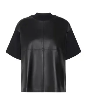 Max Mara Mstsegale Short-sleeve Leather T-shirt - Black