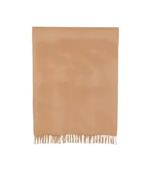 Max Mara Cashmere Stole With Logo - Brown