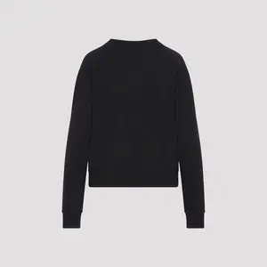 Moncler Long Sleeve Crewneck Sweatshirt With Logo Patch - Black