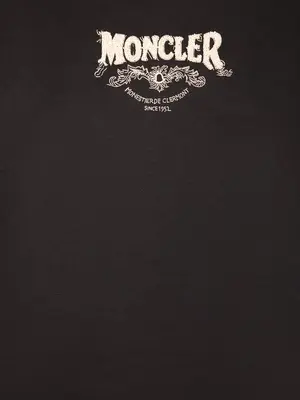 Moncler Long Sleeve Crewneck Sweatshirt With Logo Patch - Black