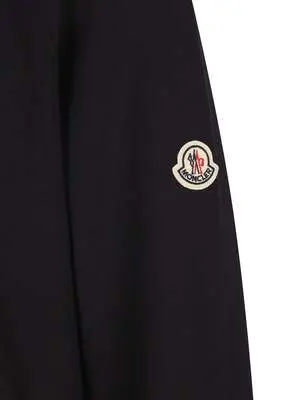 Moncler Long Sleeve Crewneck Sweatshirt With Logo Patch - Black