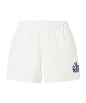 SPORTY  RICH Sporty & Rich Logo-embroidered Cotton Shorts - No
