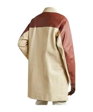 Lafayette 148 New York Oversized Two-tone Leather Jacket