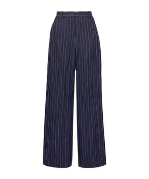 Lafayette 148 New York Sullivan Pinstriped Metallic Twill Straight-leg Pants