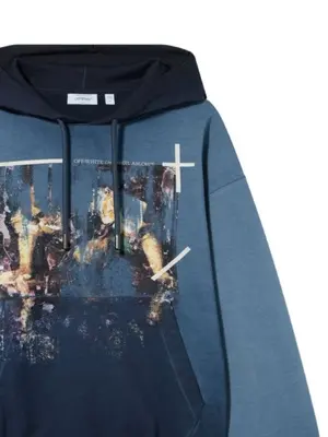 Off-White Graphic Printed Drawstring Hoodie